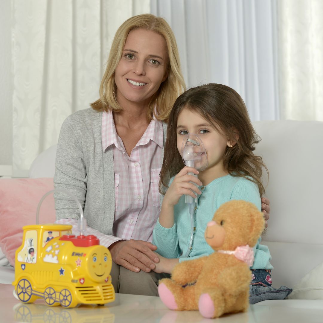 Train nebulizer to treat cough and runny nose of a child - B.Well Swiss